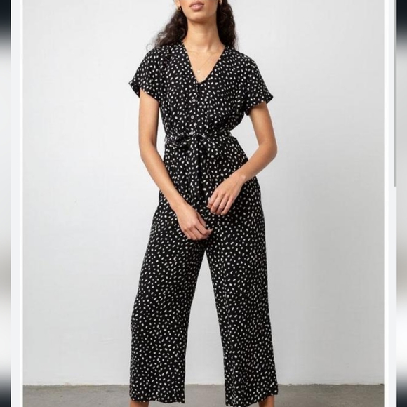 Rails | Pants & Jumpsuits | Rails Jet Black Ivory Spots Jumpsuit | Poshmark